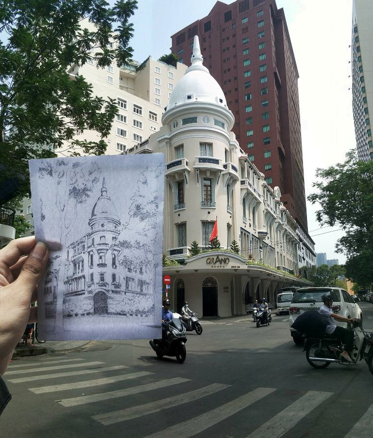 Ngắm Sài Gòn khác lạ trước 1975 qua nét vẽ sinh viên