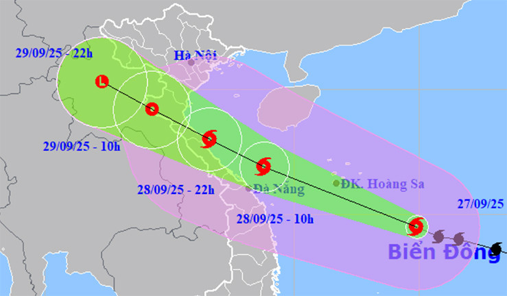 Dự kiến thời điểm bão Bualoi vào đất liền nước ta và cường độ khi đổ bộ