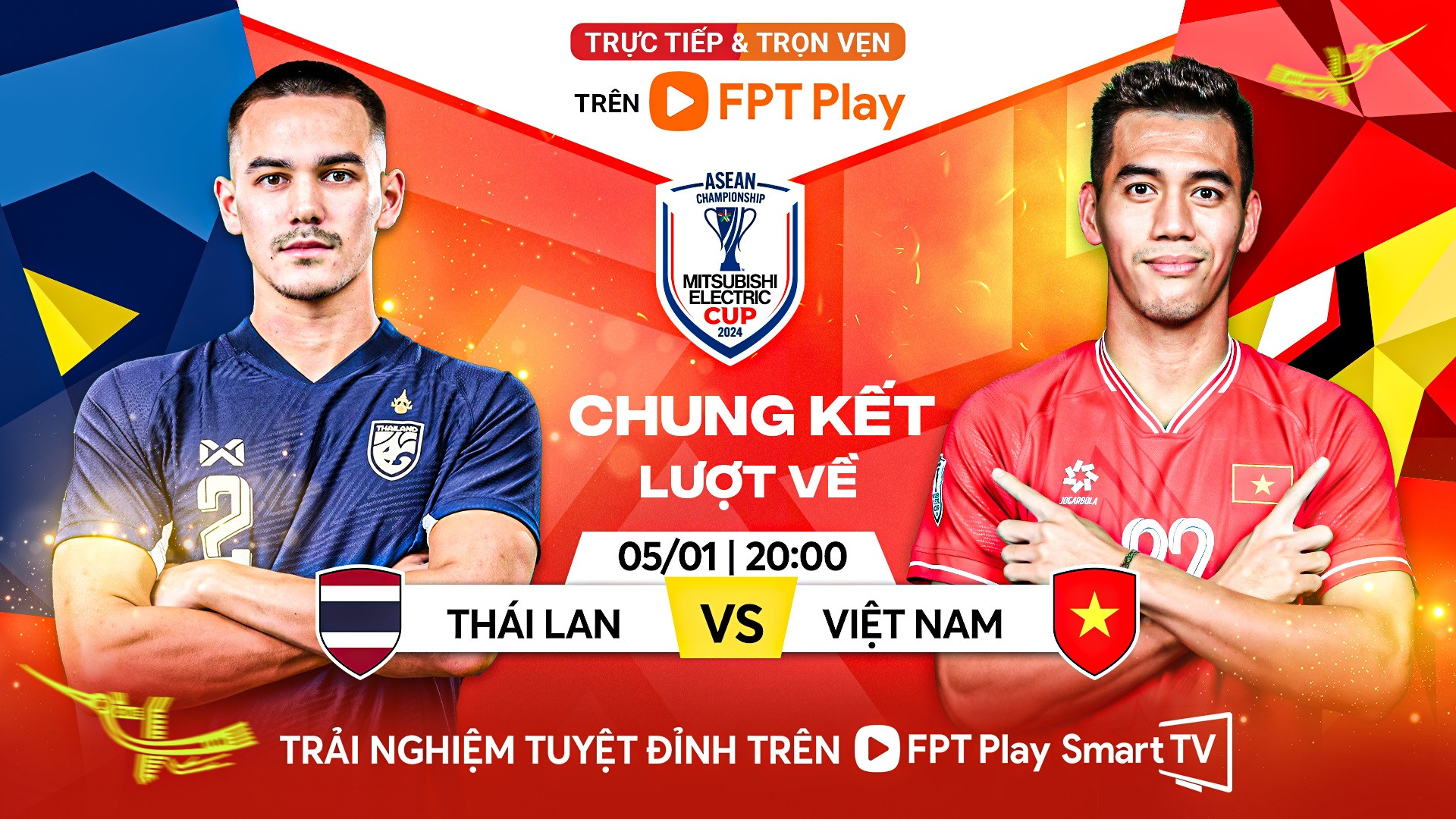 Xem trực tiếp bóng đá Thái Lan vs Việt Nam chung kết AFF Cup trên kênh nào?